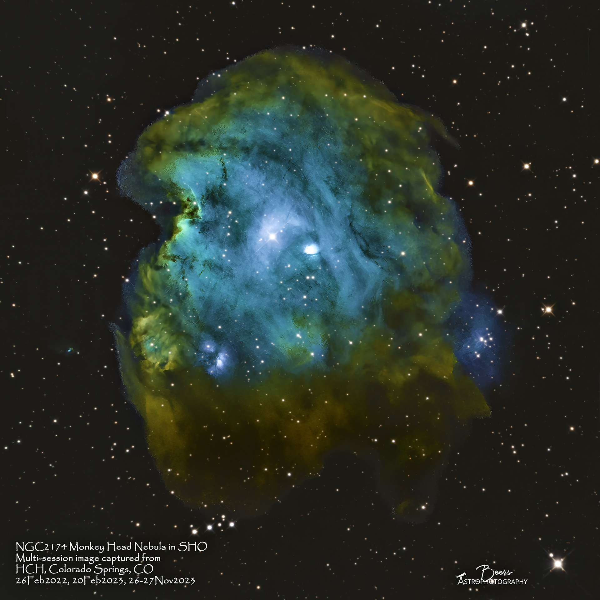 Processing experimentation with the NGC2147 Monkey Head Nebula - Beers Astrophotography