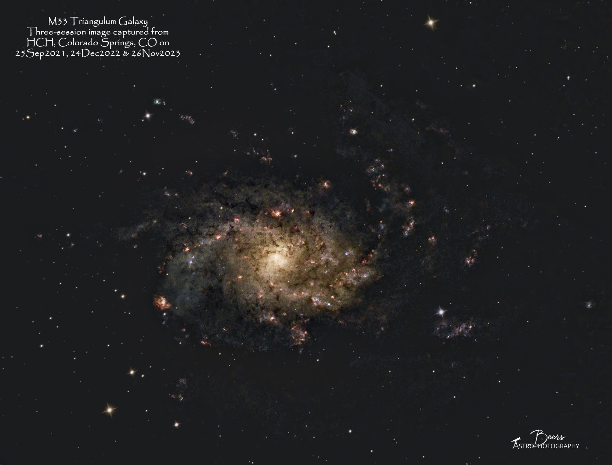 M33 Triangulum Galaxy - Some New, Some Old Data - Beers Astrophotography