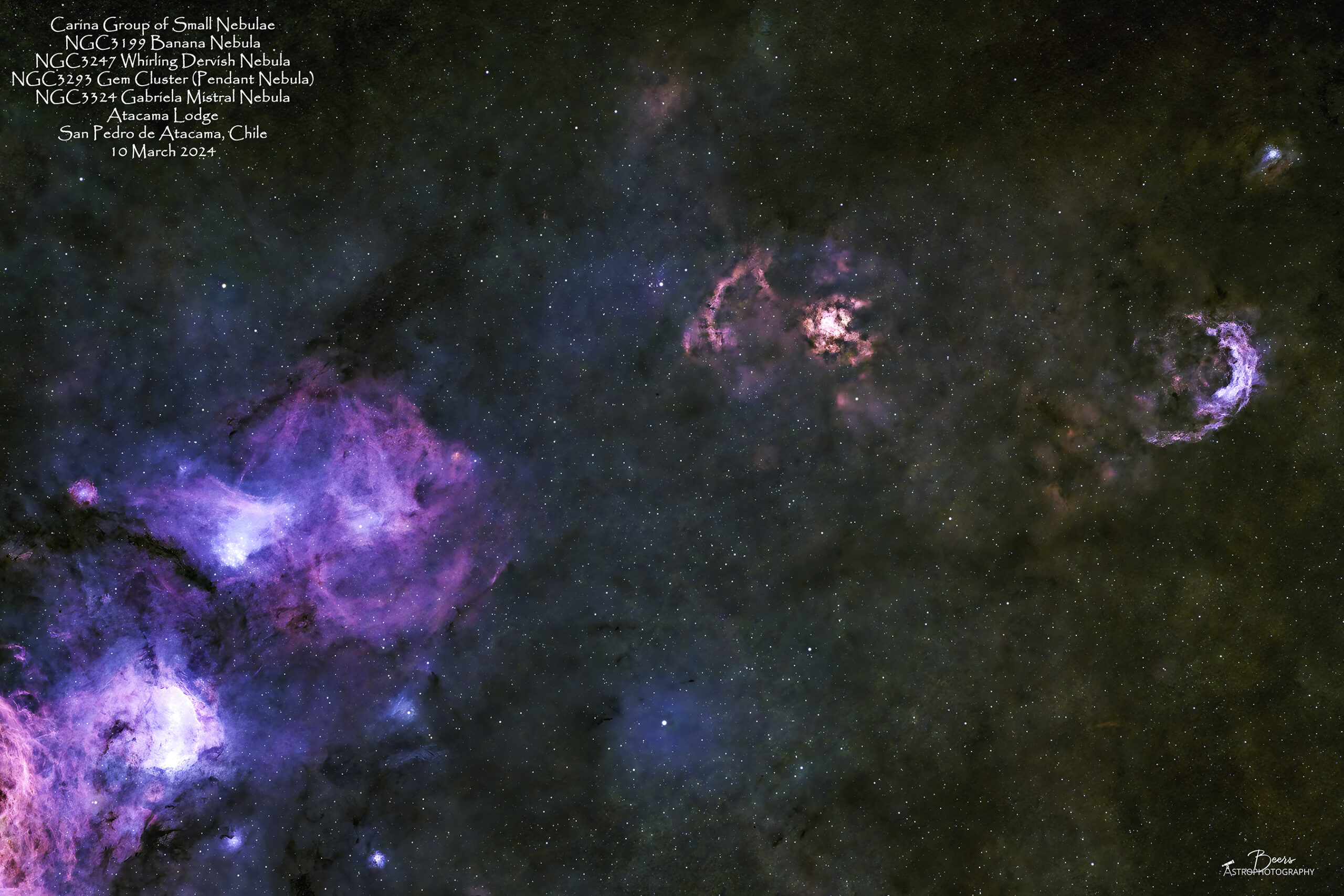 Carina Group of Small Nebulae - Beers Astrophotography