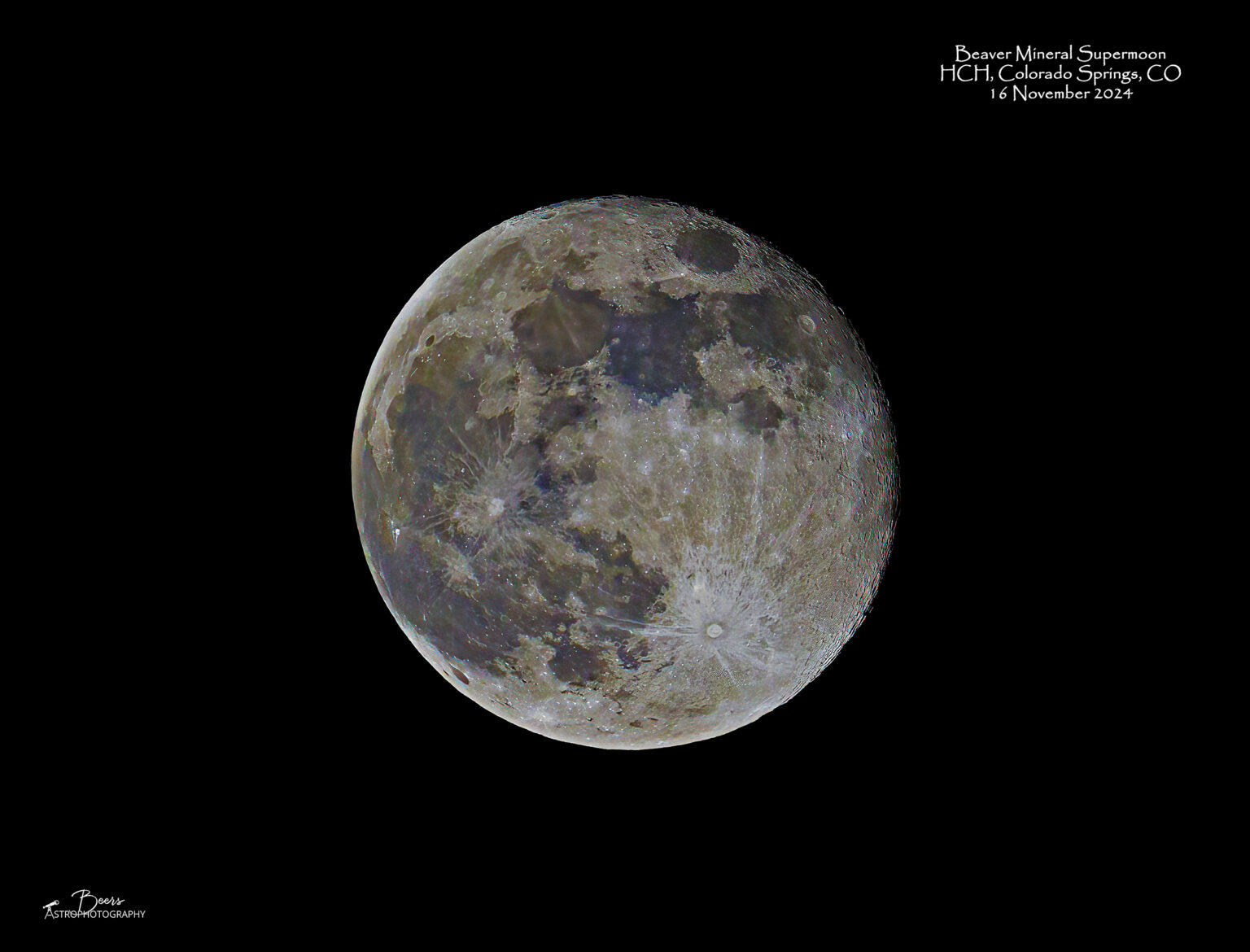 Beaver Supermoon as Mineral Moon - Beers Astrophotography